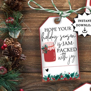 Christmas Gift Tag, Neighbor Gift Tag, Jam Gift Tag, Homemade Jam Gift ...