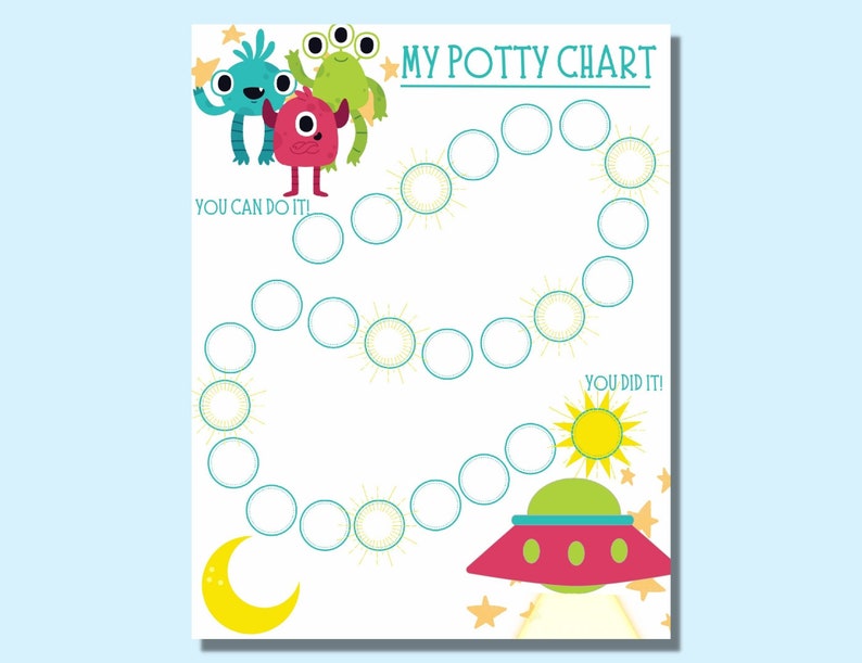 Alien Potty Training Chart, Printable Potty Training Chart, Kids Potty ...