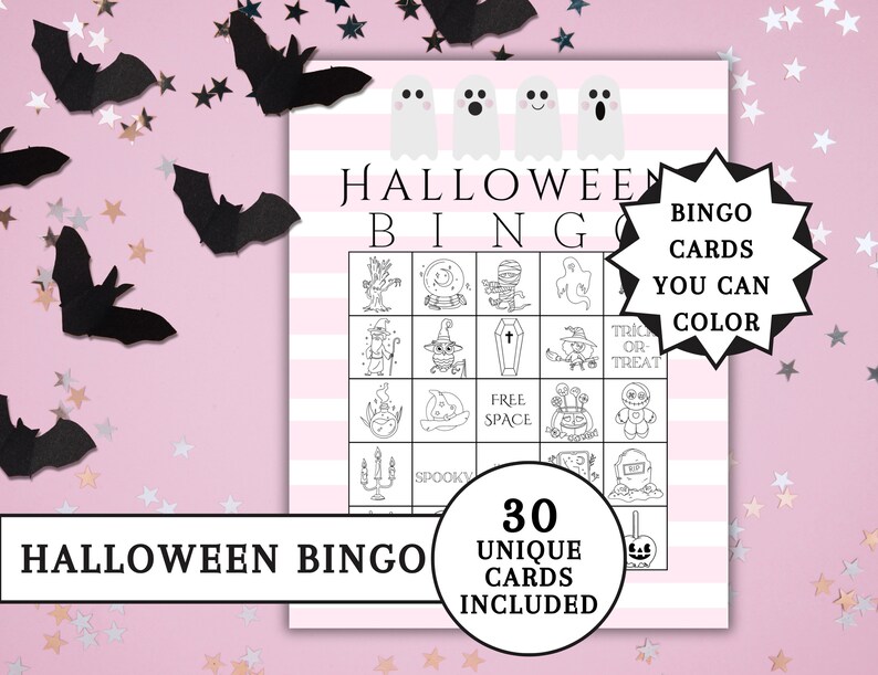Halloween Bingo Cards, Happy Halloween Bingo, Halloween Bingo for Kids ...