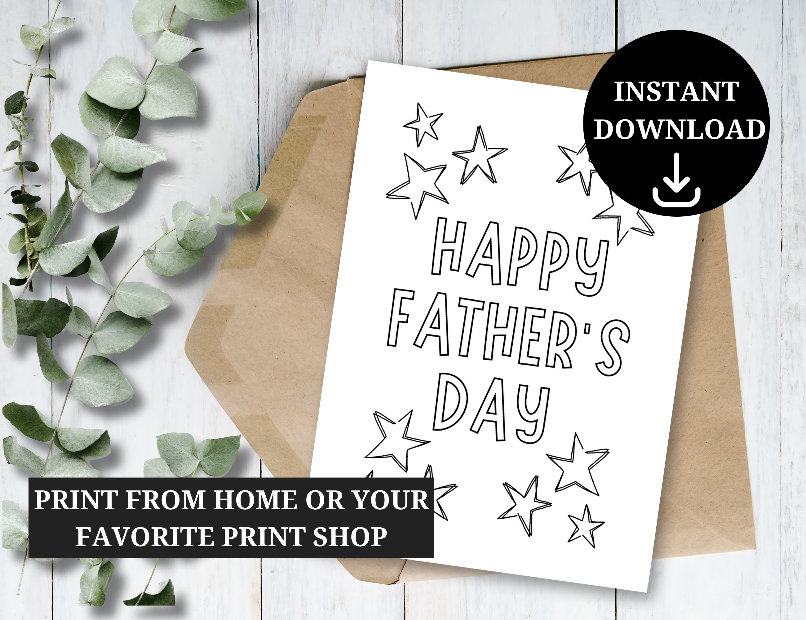Father's Day Coloring Card, Coloring Card for Dad, Kids Coloring Card ...