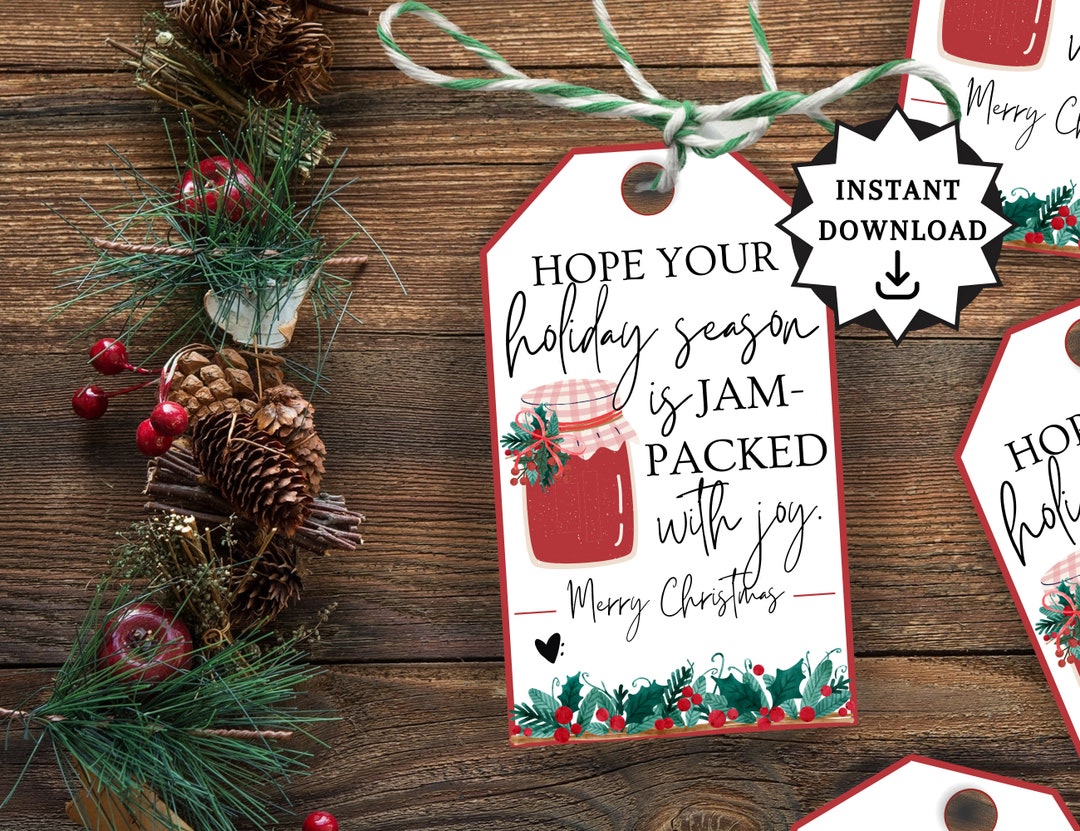 Christmas Gift Tag, Neighbor Gift Tag, Jam Gift Tag, Homemade Jam Gift ...