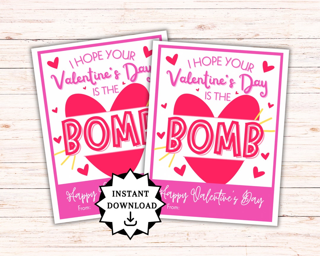 Bath Bomb Valentine, Bath Bomb Valentine Tag, Valentine Bath Bombs, Non ...