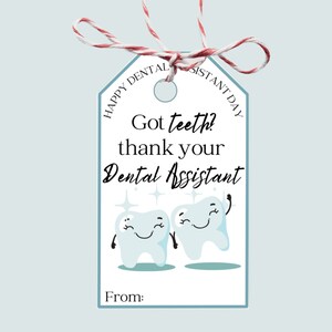 Dental Assistant Week Gift Tag, Happy Dental Assistant Week, Dental ...