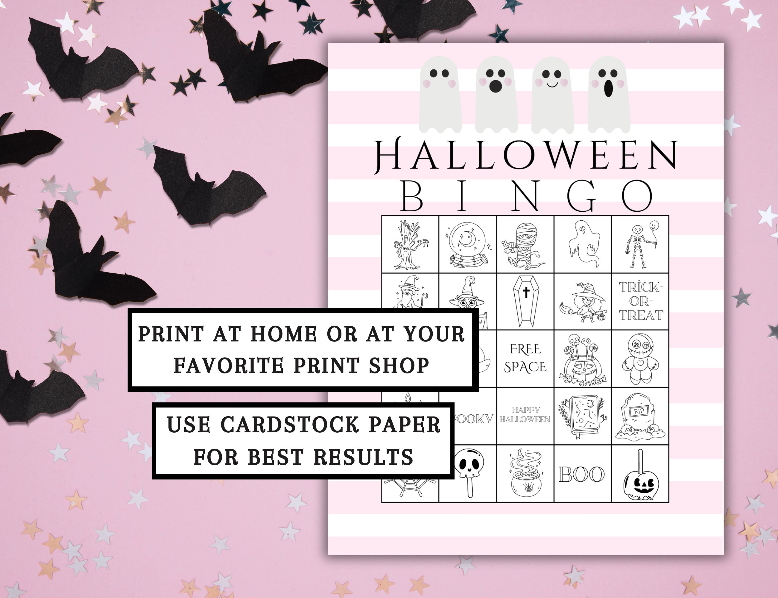 Halloween Bingo Cards, Happy Halloween Bingo, Halloween Bingo for Kids ...