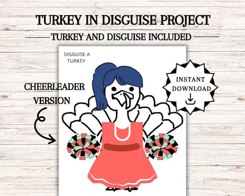 Disguise a Turkey, Turkey in Disguise Printable, Thanksgiving ...