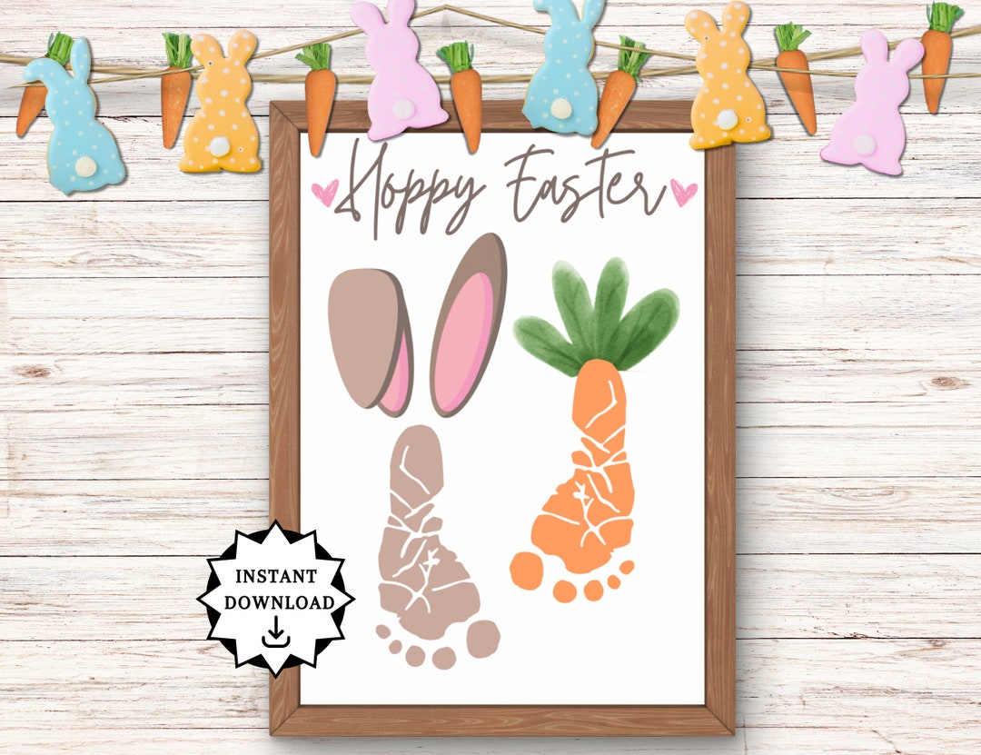 Hoppy Easter Handprint, Easter Footprint Art, Easter Handprint Art ...
