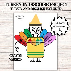 Disguise a Turkey, Turkey in Disguise Printable, Thanksgiving ...