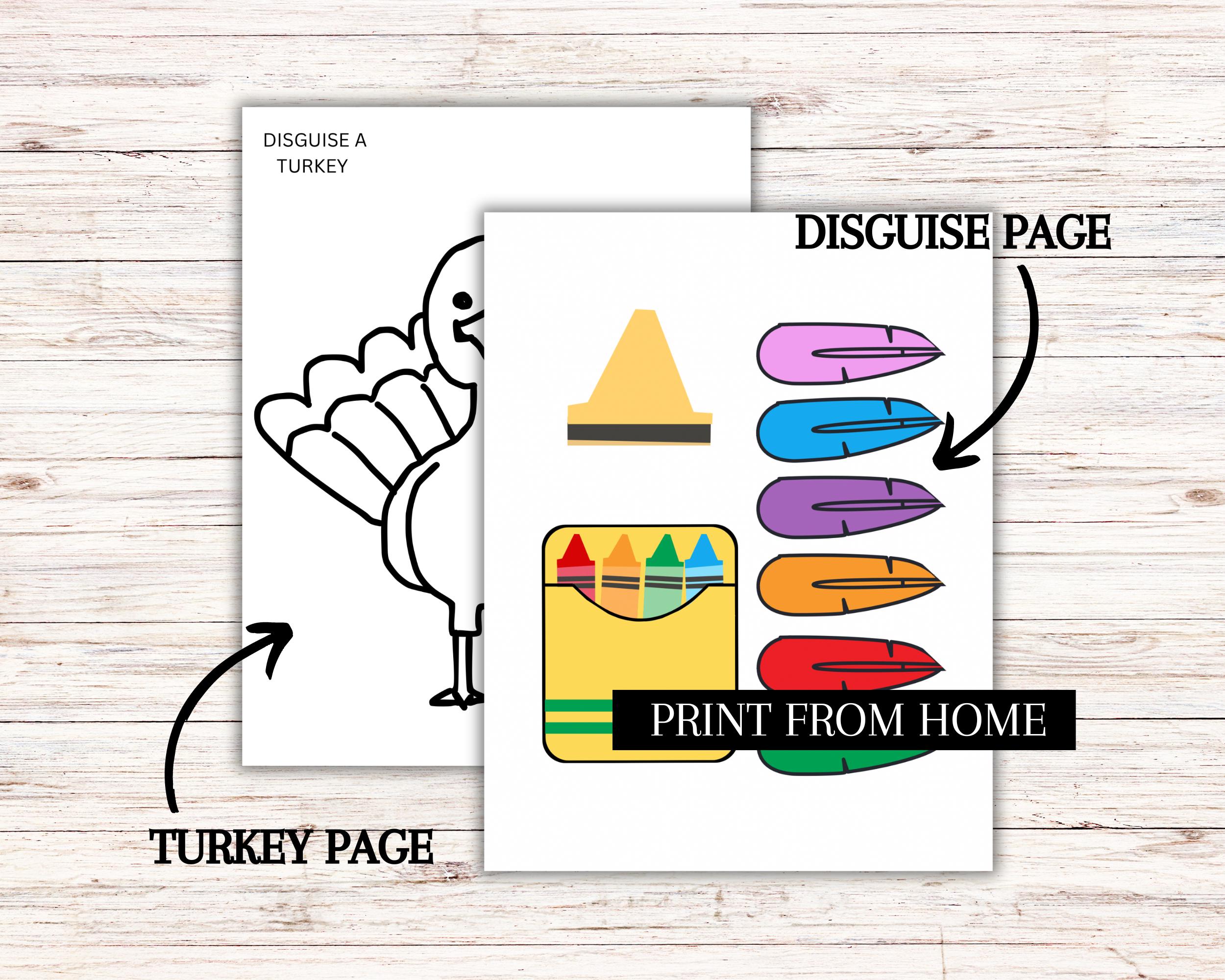 Disguise a Turkey, Turkey in Disguise Printable, Thanksgiving ...