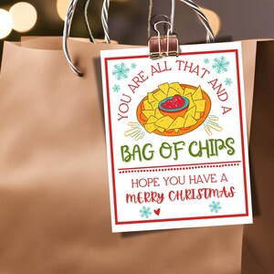 Chips and Salsa Gift Tag, Neighbor Christmas Gift Tag, Chips Gift Tag ...