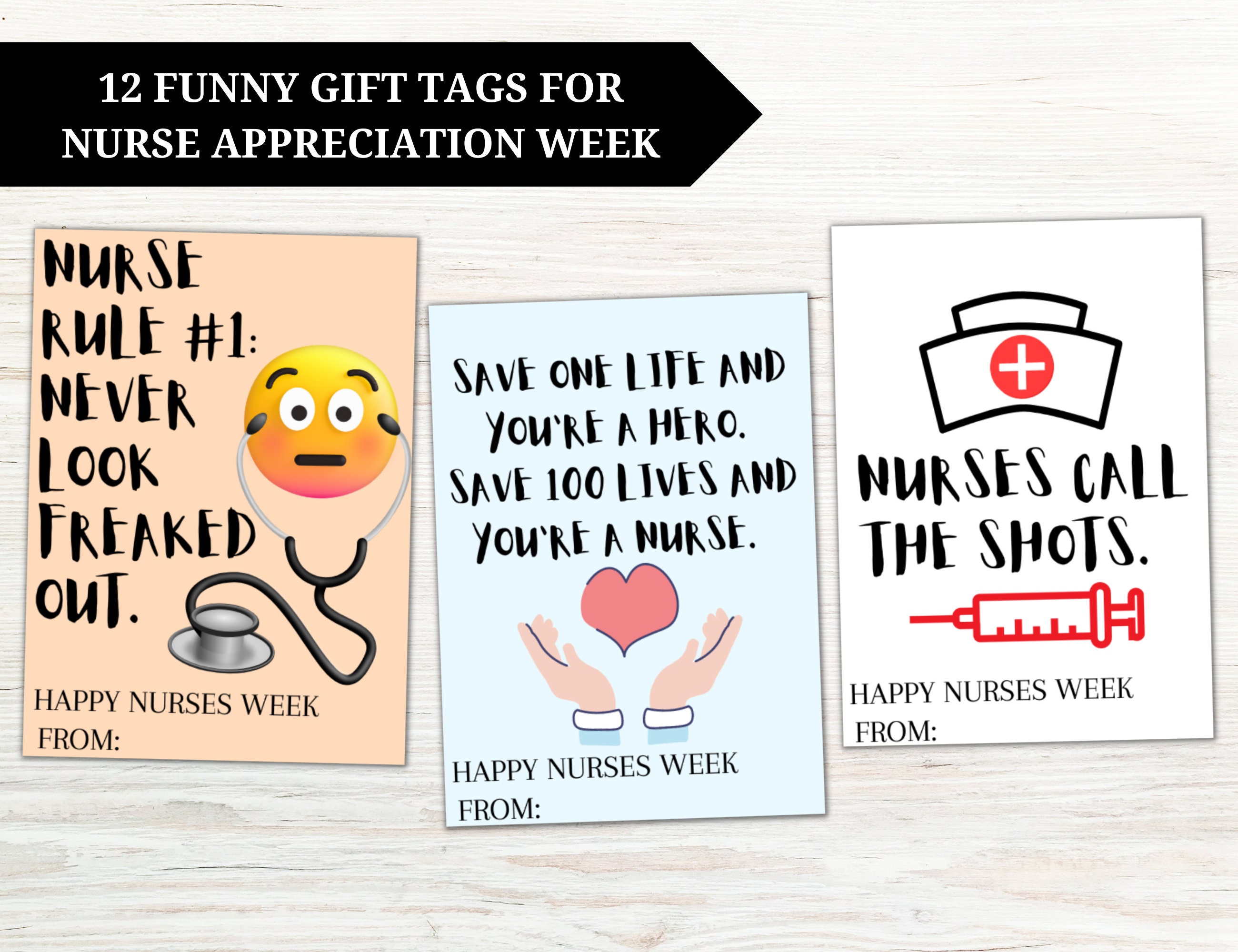Funny Nurse Appreciation Week Gift Tag, Happy Nurses Week Printable ...