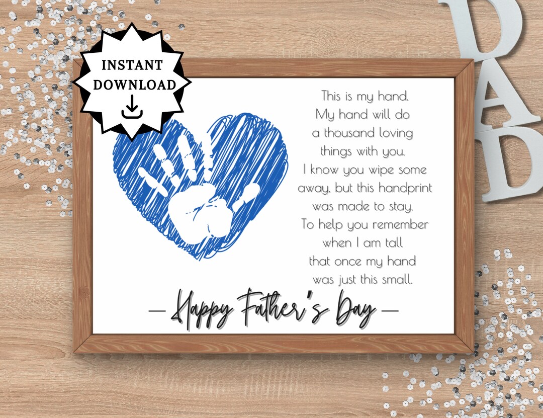 Father's Day Handprint, Handprint Sign, Father's Day Poem, Father's Day ...