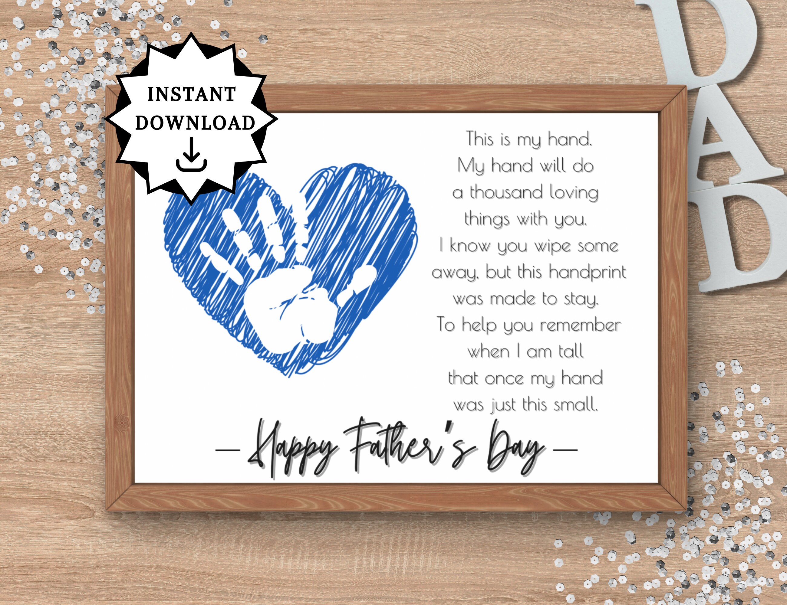 Father's Day Handprint, Handprint Sign, Father's Day Poem, Father's Day ...