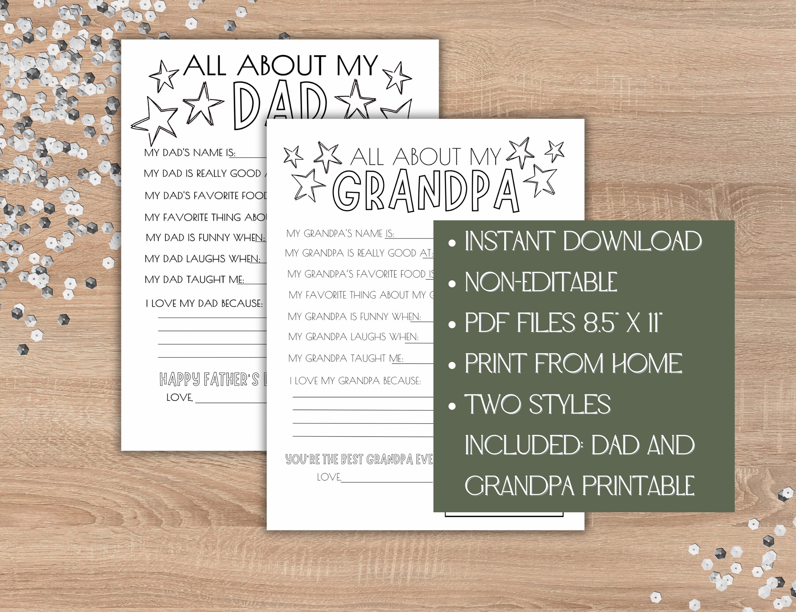 All About My Dad Printable, Fathers Day Printable Bookmark, All About ...