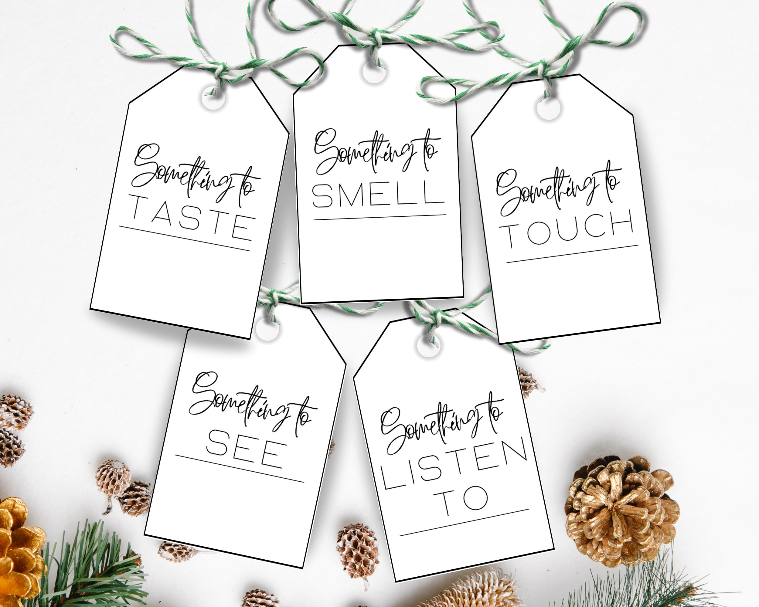 5 Senses Gift Tags, Anniversary Gift Tags, Anniversary Gift, Christmas ...