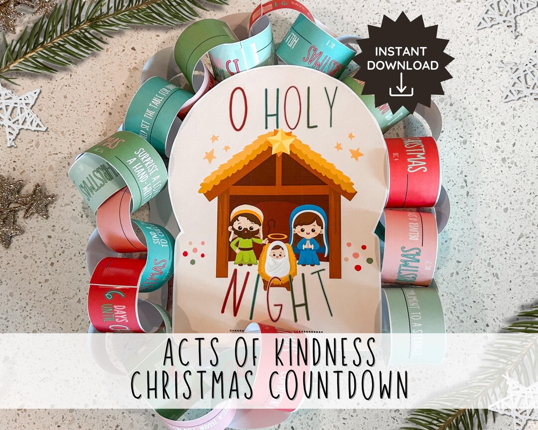 Acts of Kindness Advent Calendar, Christmas Countdown Calendar ...