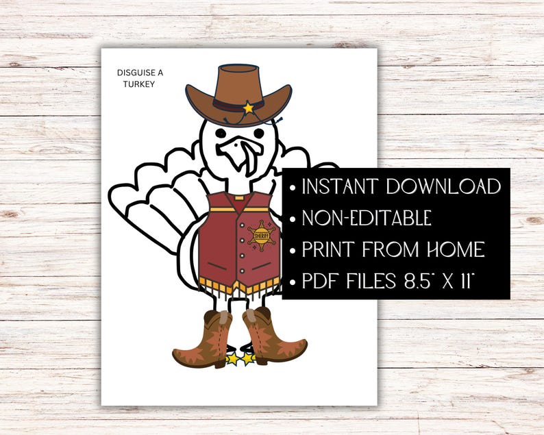 Disguise a Turkey, Turkey in Disguise Printable, Thanksgiving ...