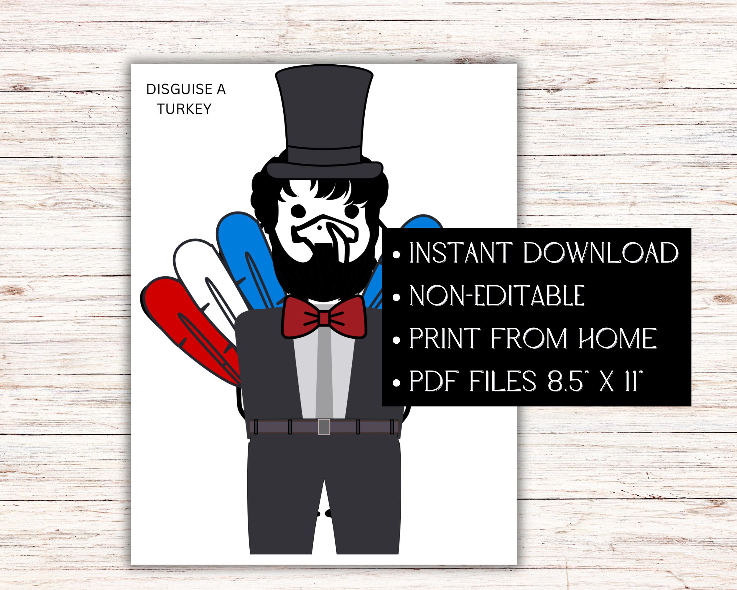 Disguise a Turkey, Turkey in Disguise Printable, Thanksgiving ...