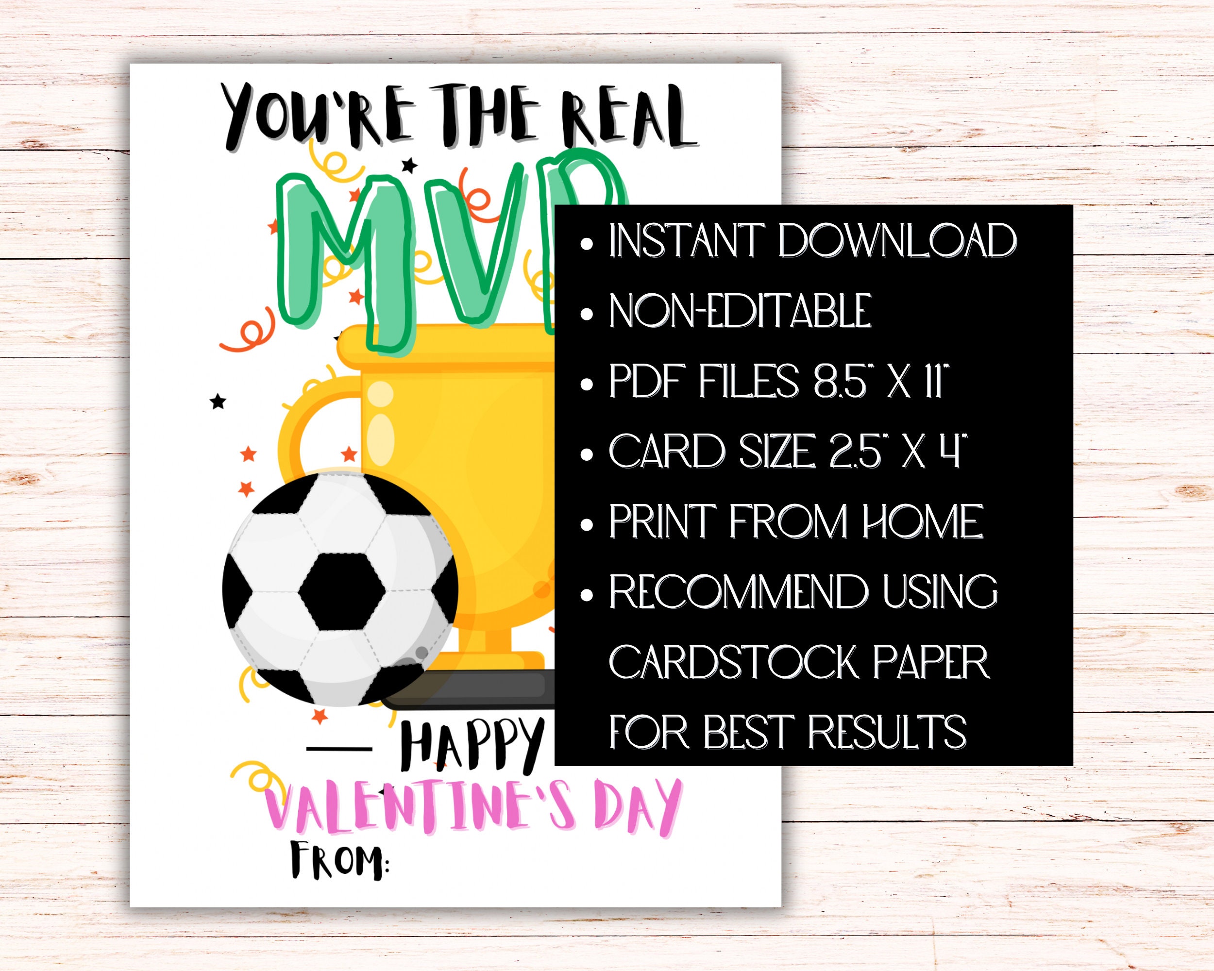 Soccer Valentine Cards, Printable Soccer Valentine's, Soccer Valentine ...