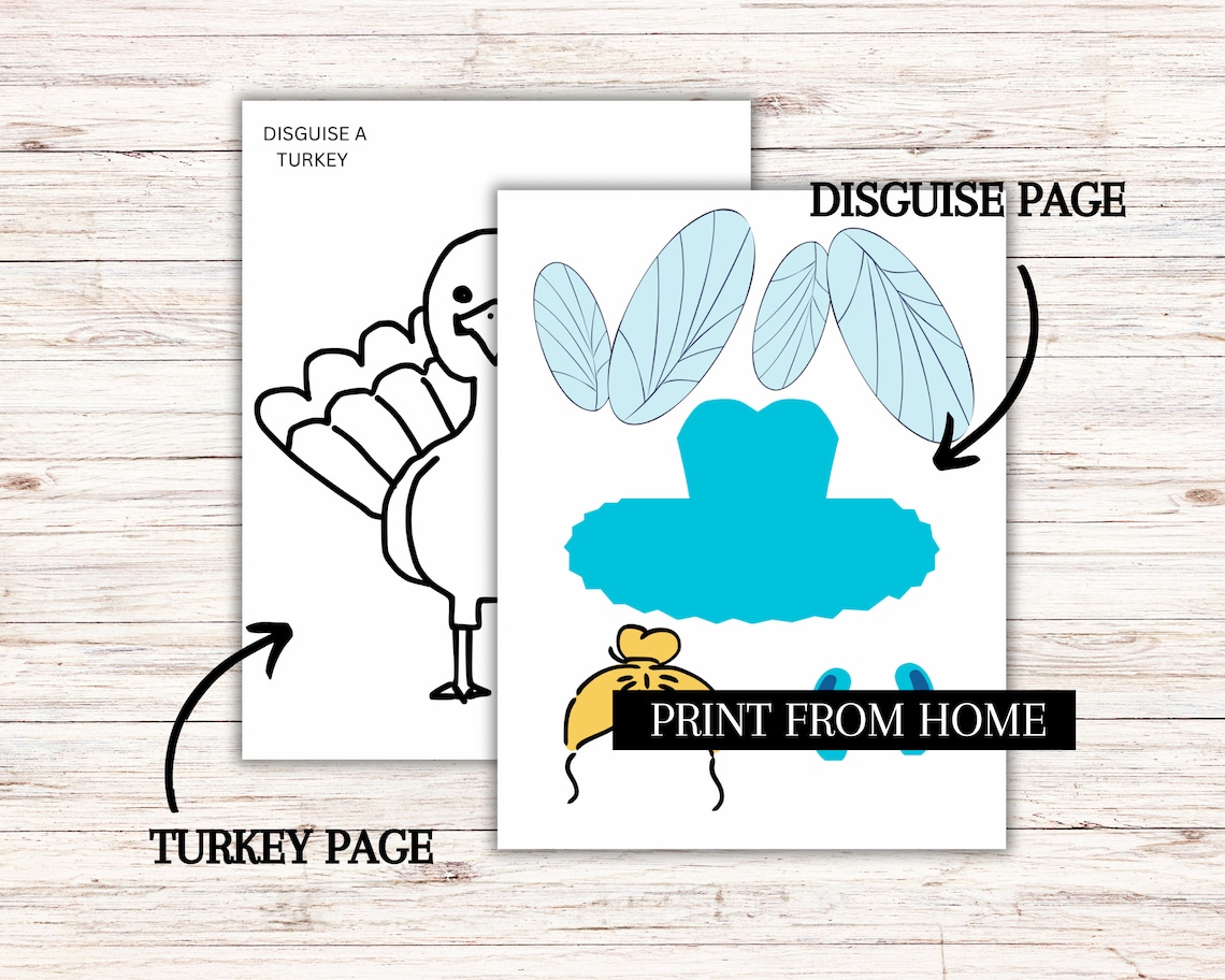 Disguise a Turkey, Turkey in Disguise Printable, Thanksgiving ...