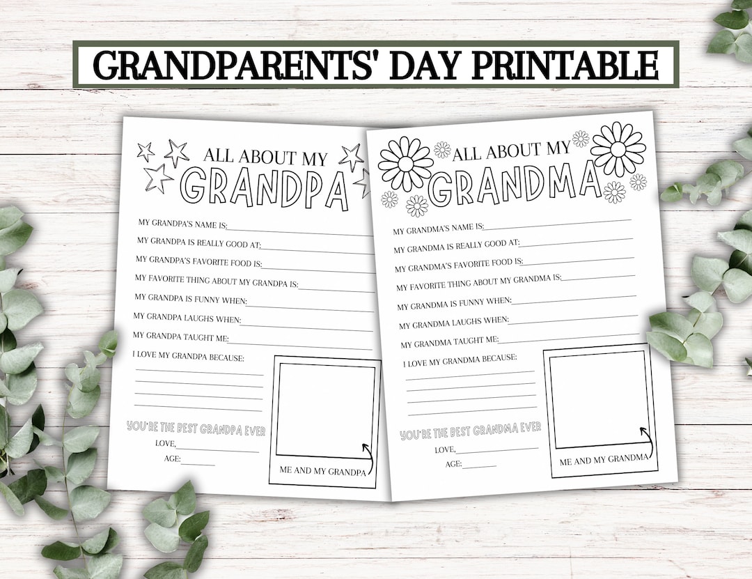 Happy Grandparents' Day, All About My Grandma, All About My Grandpa ...