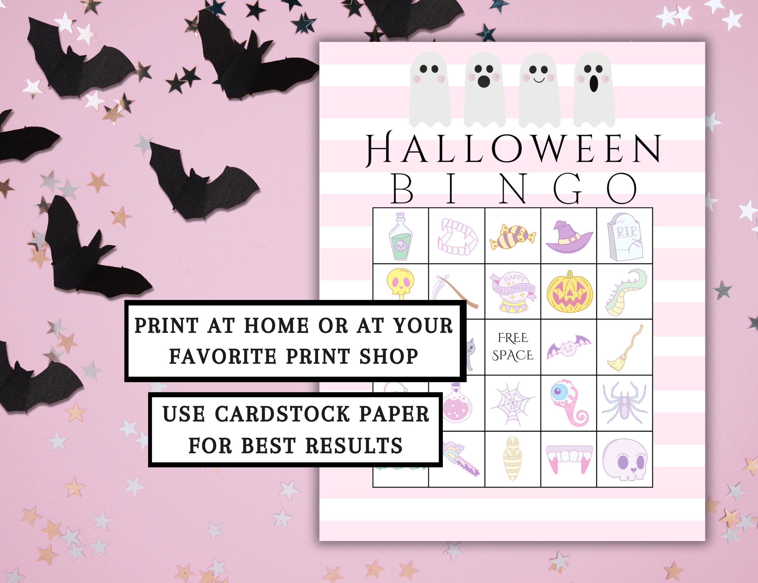 Halloween Bingo Cards, Printable Halloween Bingo, Halloween Party Game ...