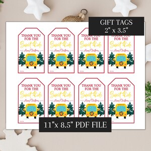 Bus Driver Christmas Gift Tag, Bus Driver Appreciation Card, Bus Driver ...