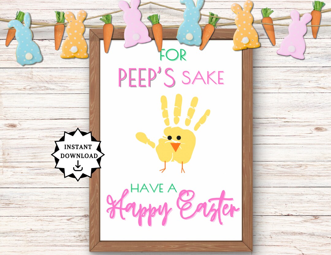 Easter Chick Handprint, Happy Easter Handprint, Easter Handprint Craft ...