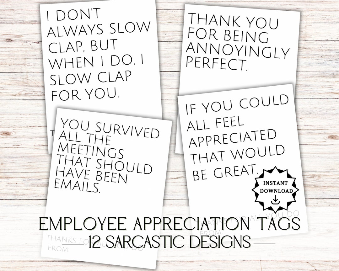 Funny Employee Appreciation Day, Printable Employee Appreciation Cards, Co-worker Thank You ...