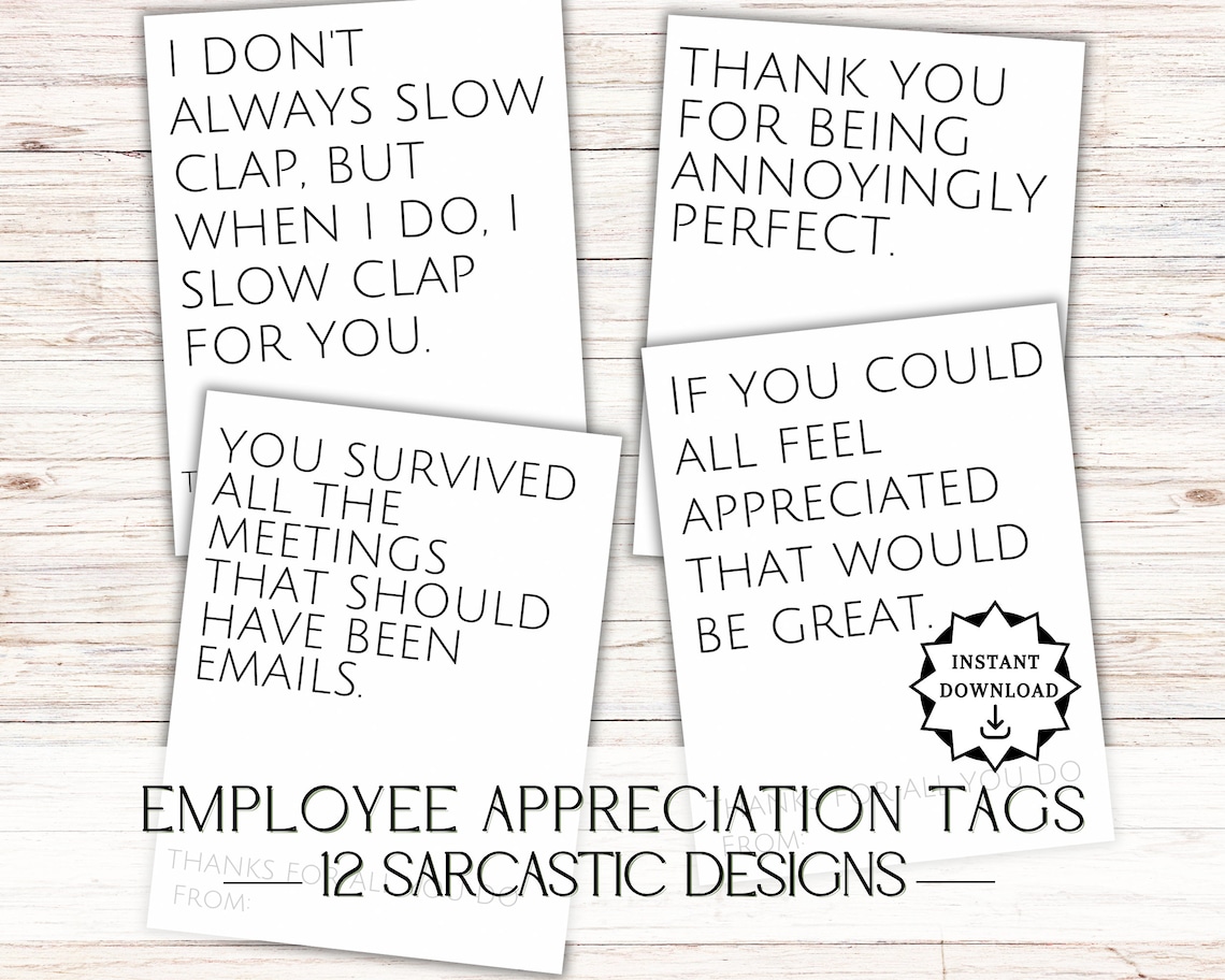 Funny Employee Appreciation Day, Printable Employee Appreciation Cards ...