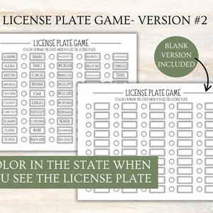 Road Trip Games, License Plate Game, Road Trip Bingo, Travel Bingo, Car ...