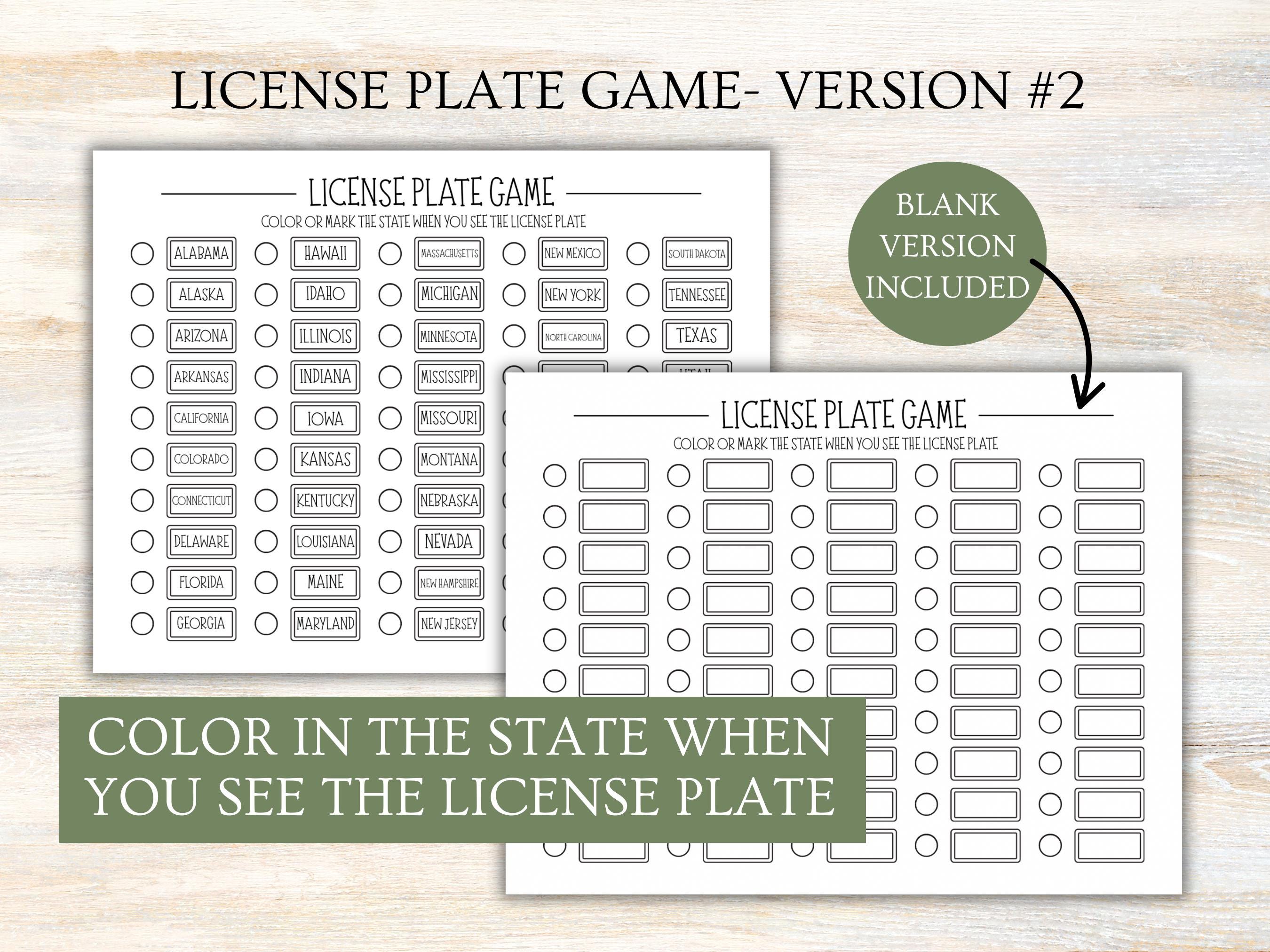 Road Trip Games, License Plate Game, Road Trip Bingo, Travel Bingo, Car ...