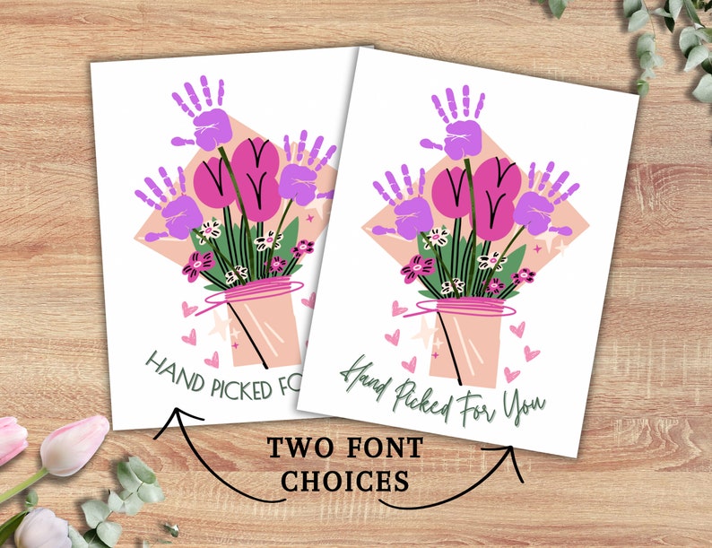 Flower Handprint Sign, Handprint Bouquet, Mother's Day Handprint ...