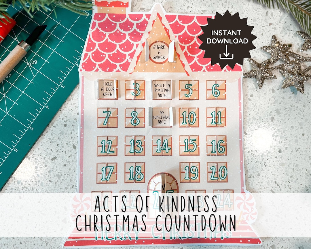 Acts of Kindness Advent Calendar, Christmas Countdown Calendar,kids ...