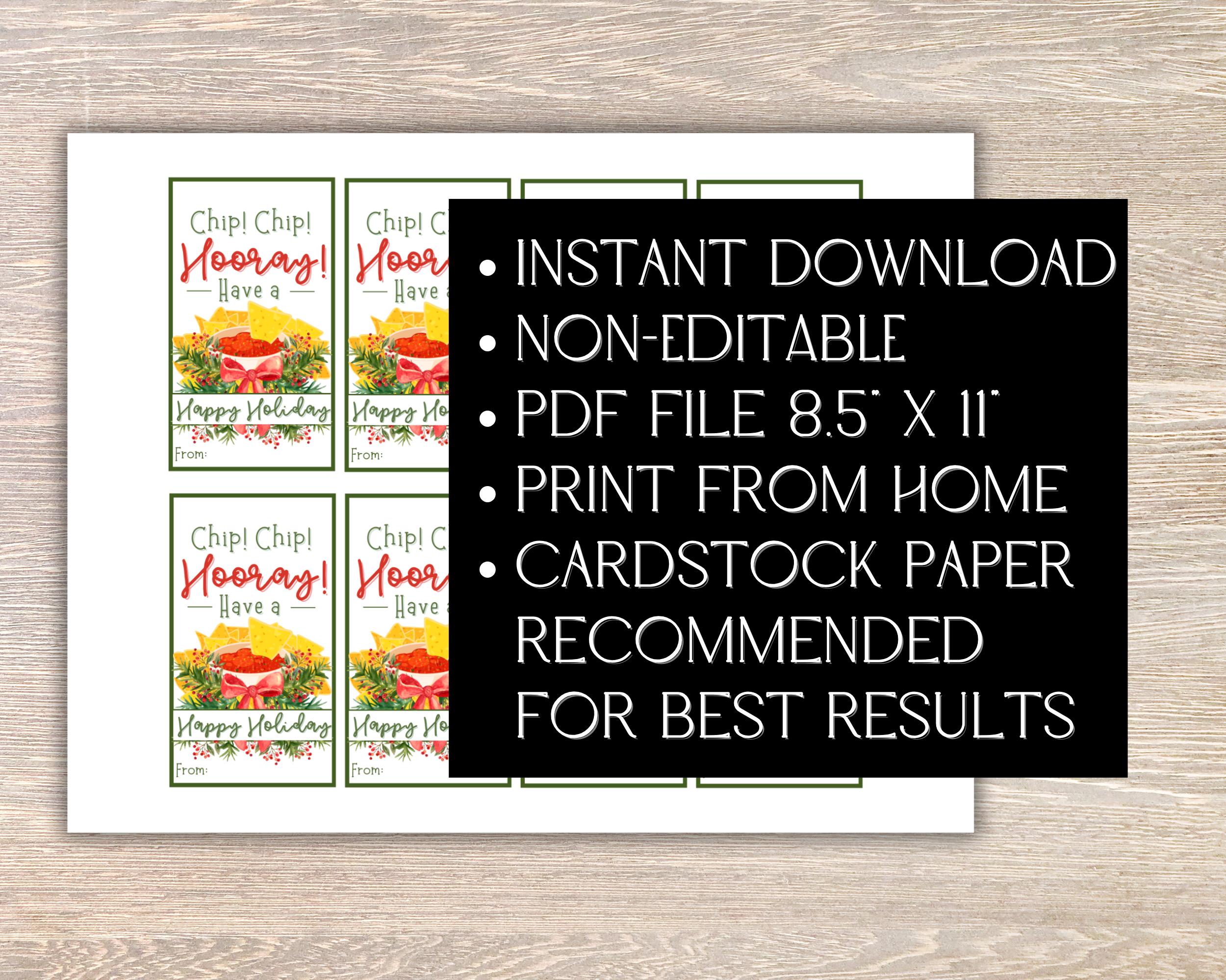Chips and Salsa Gift Tag, Neighbor Christmas Gift Tag, Chips Gift Tag ...