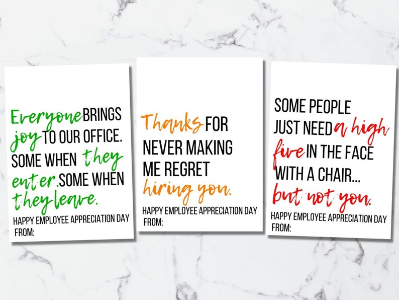 Funny Employee Appreciation Gift Tags, Printable Employee Thank You ...