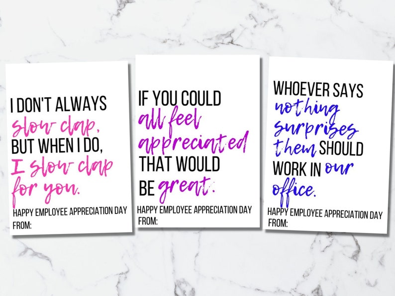 Funny Employee Appreciation Gift Tags, Printable Employee Thank You ...