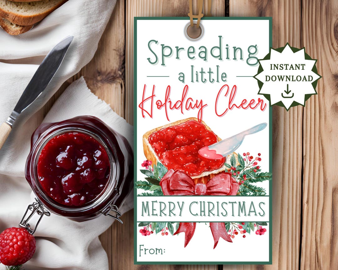 Christmas Gift Tag, Neighbor Gift Tag, Jam Gift Tag, Homemade Jam Gift ...