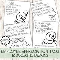 Funny Employee Gift Tags, Employee Appreciation Gift Tags, Funny ...