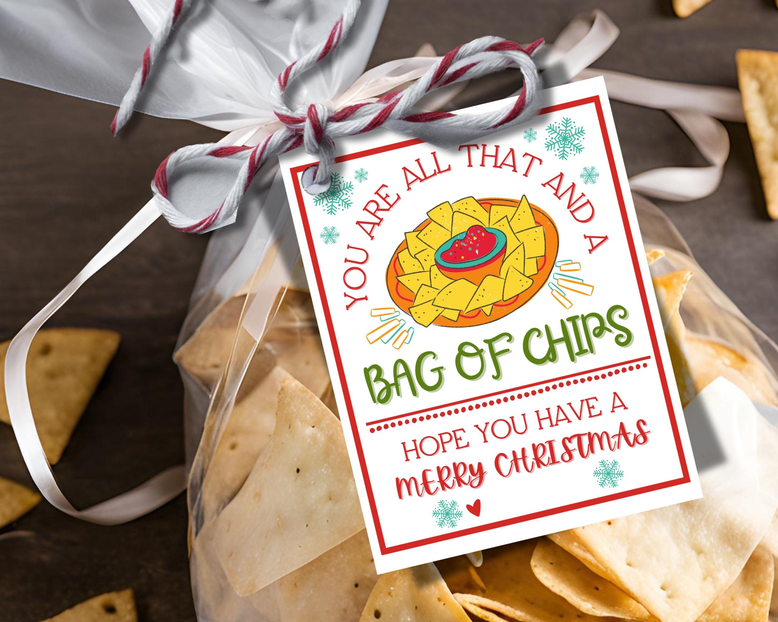 Chips and Salsa Gift Tag, Neighbor Christmas Gift Tag, Chips Gift Tag ...