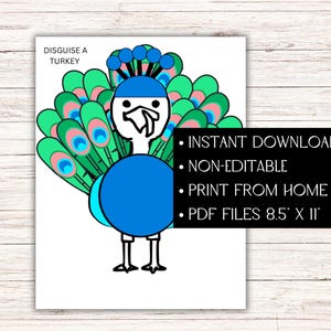 Disguise a Turkey, Turkey in Disguise Printable, Thanksgiving ...
