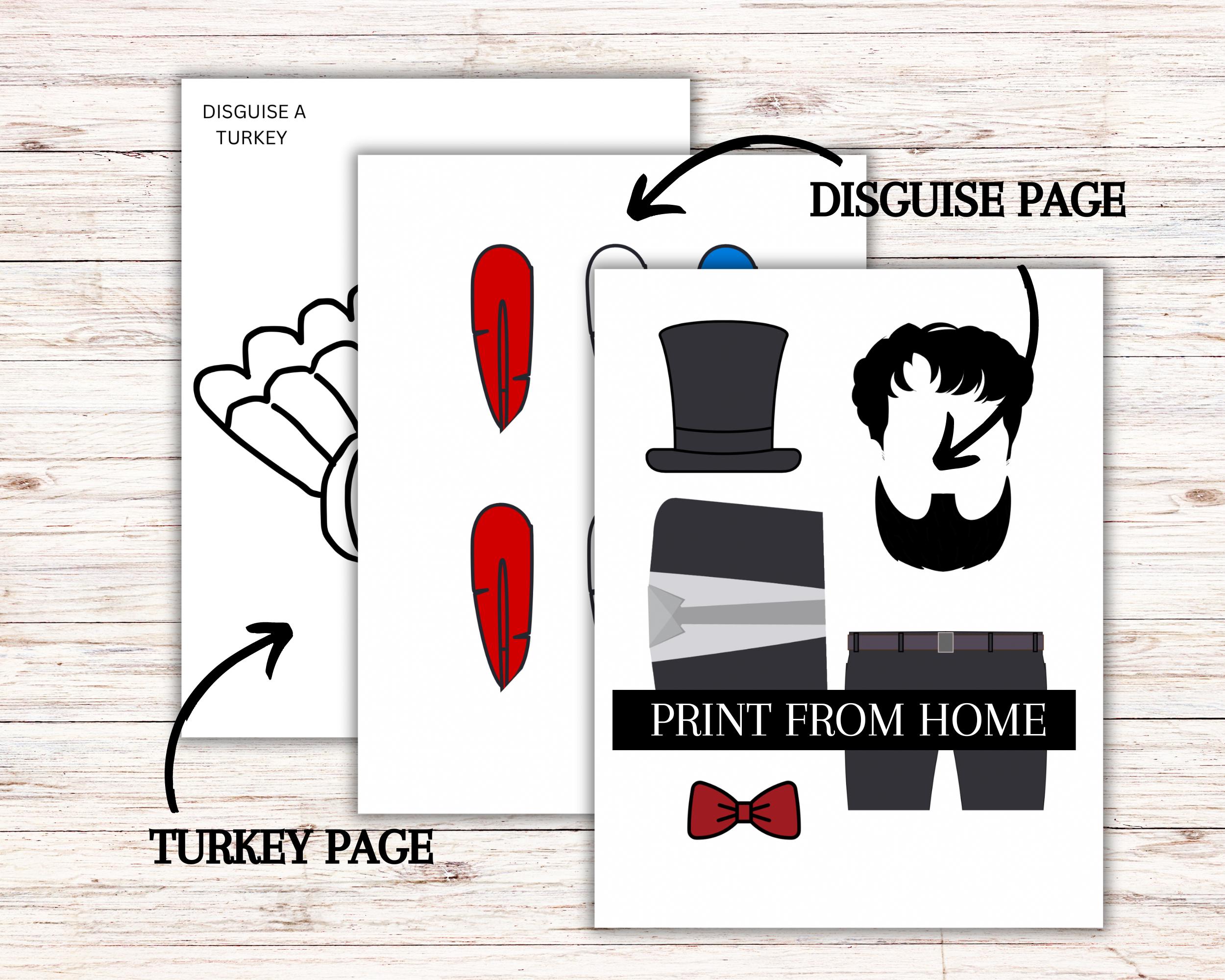 Disguise a Turkey, Turkey in Disguise Printable, Thanksgiving ...