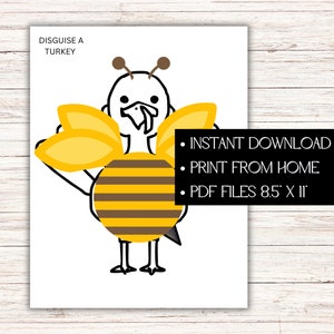 Disguise a Turkey, Turkey in Disguise Printable, Thanksgiving ...