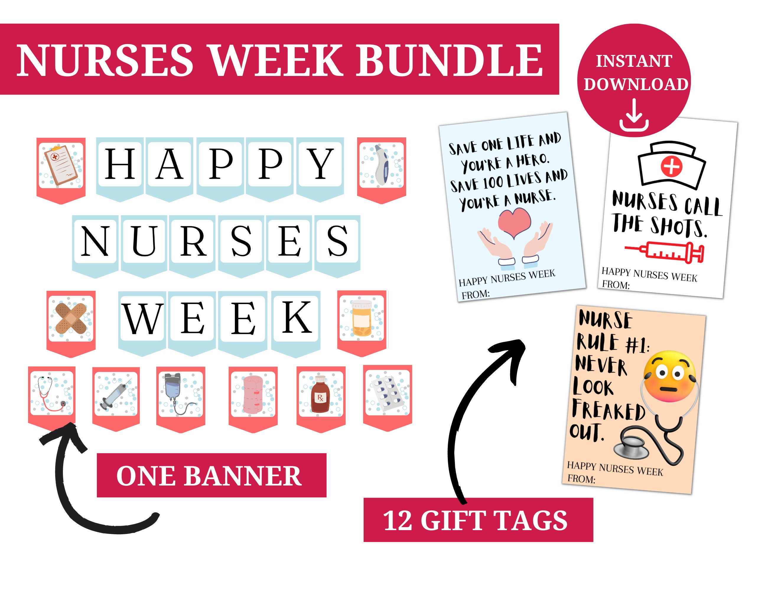 Happy Nurses Week Printable Banner Nurse Appreciation Gift - Etsy