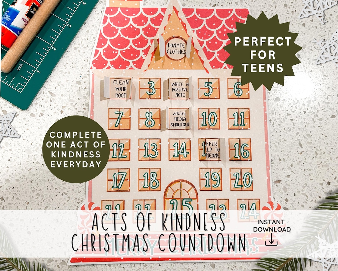 Teen Advent Calendar, Acts of Kindness Advent, Christmas Countdown ...