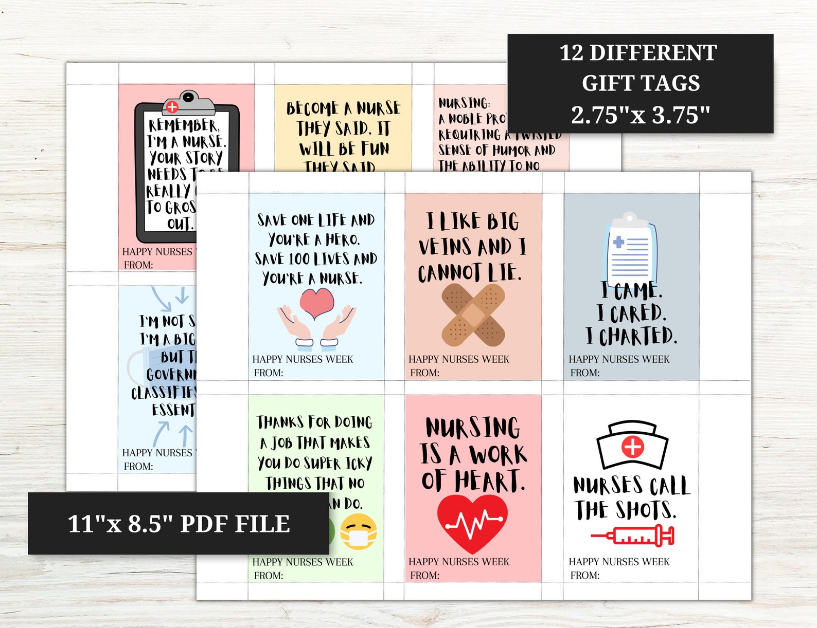 Funny Nurse Appreciation Week Gift Tag, Happy Nurses Week Printable ...