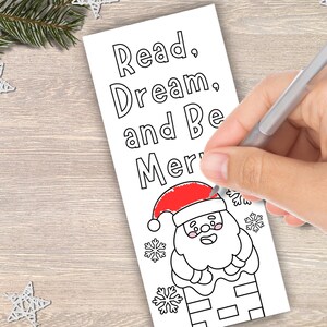 Christmas Coloring Bookmarks, Printable Bookmarks for Kids, DIY ...