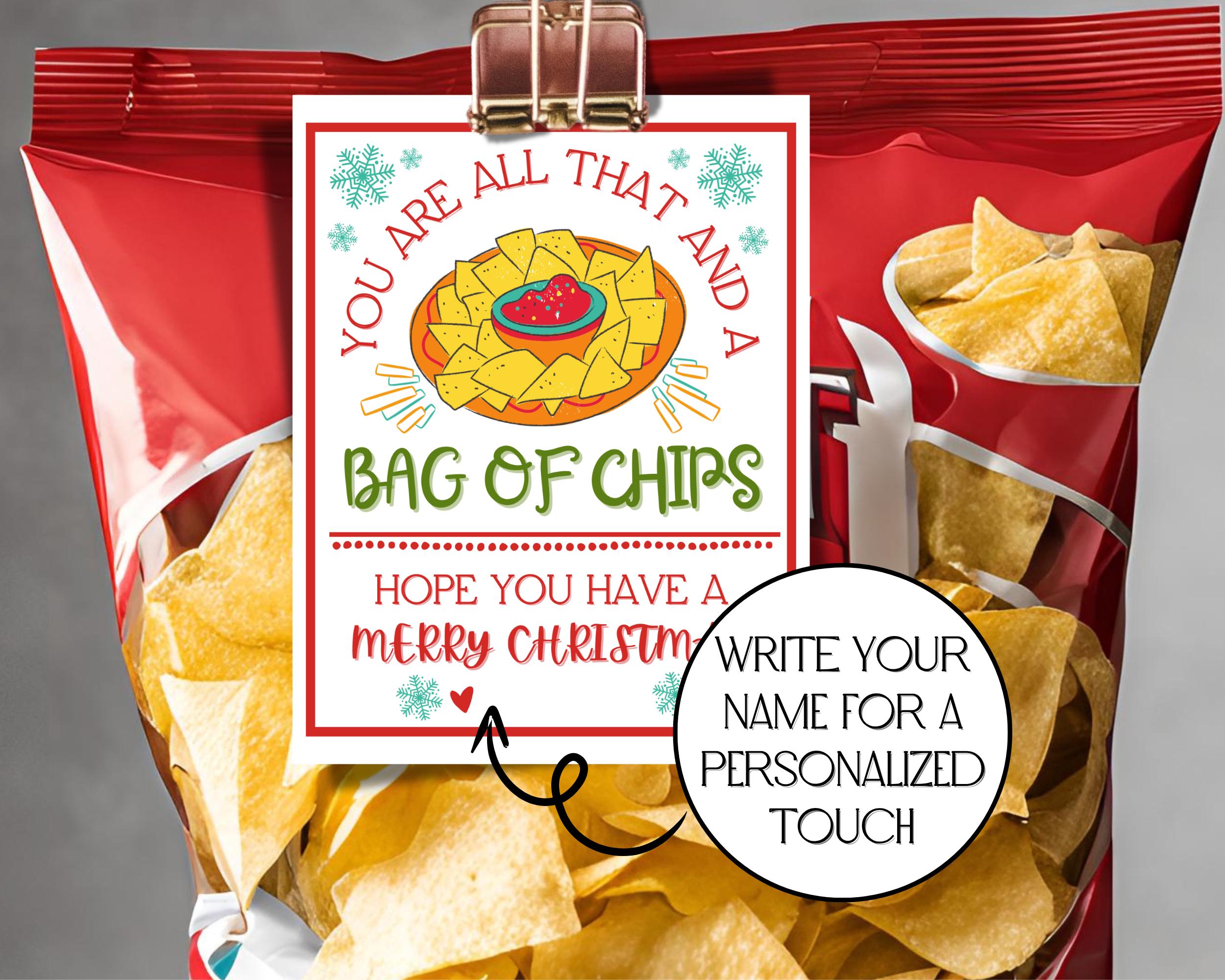 Chips and Salsa Gift Tag, Neighbor Christmas Gift Tag, Chips Gift Tag ...