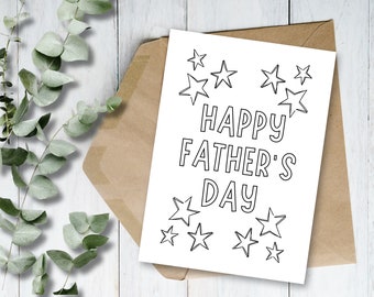 Printable DIY Coloring Card for Dad - Etsy