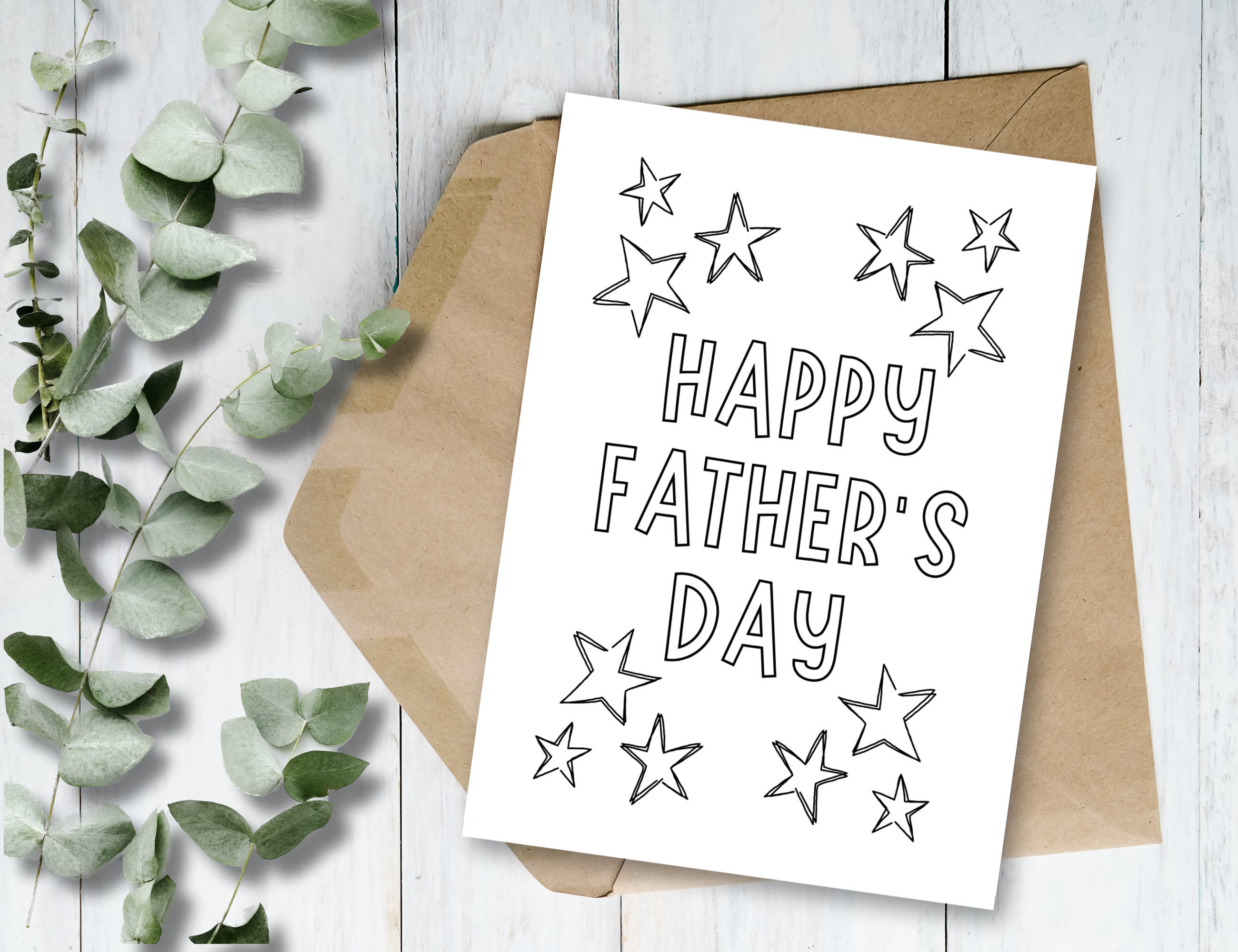 Father's Day Coloring Card, Coloring Card for Dad, Kids Coloring Card ...
