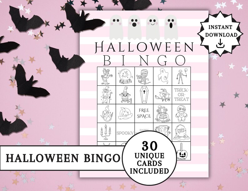 Halloween Bingo Cards, Happy Halloween Bingo, Halloween Bingo for Kids ...